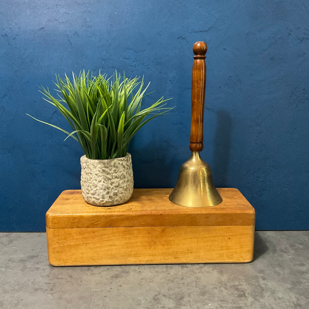 Brass Hand Bell With Wooden Handle - Etsy