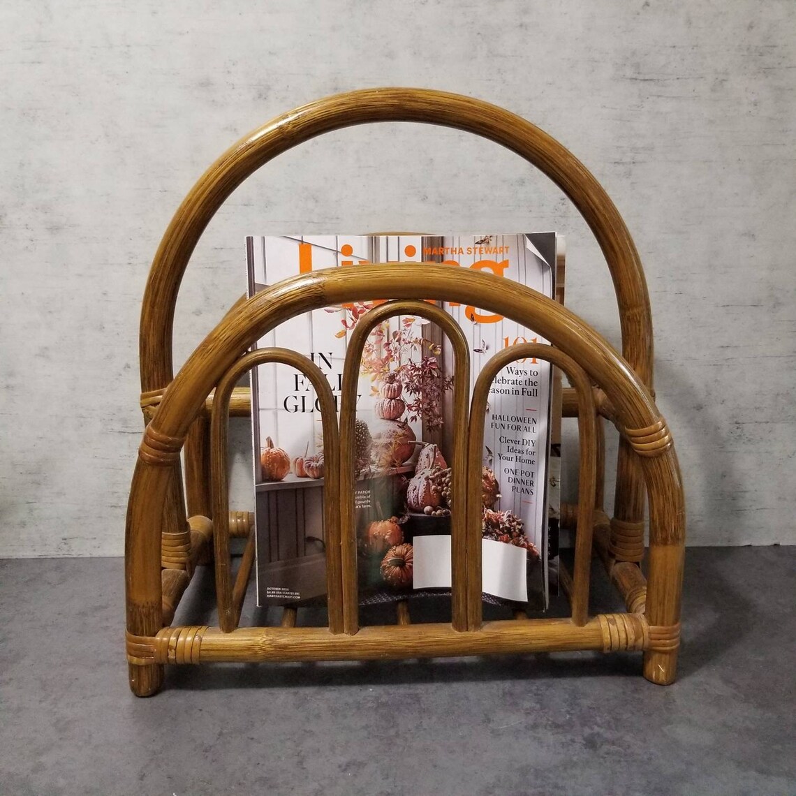 Vintage Bamboo Magazine Rack | Etsy