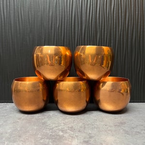 Five Solid Copper Coppercraft Roly Poly Cups / Planters - Etsy