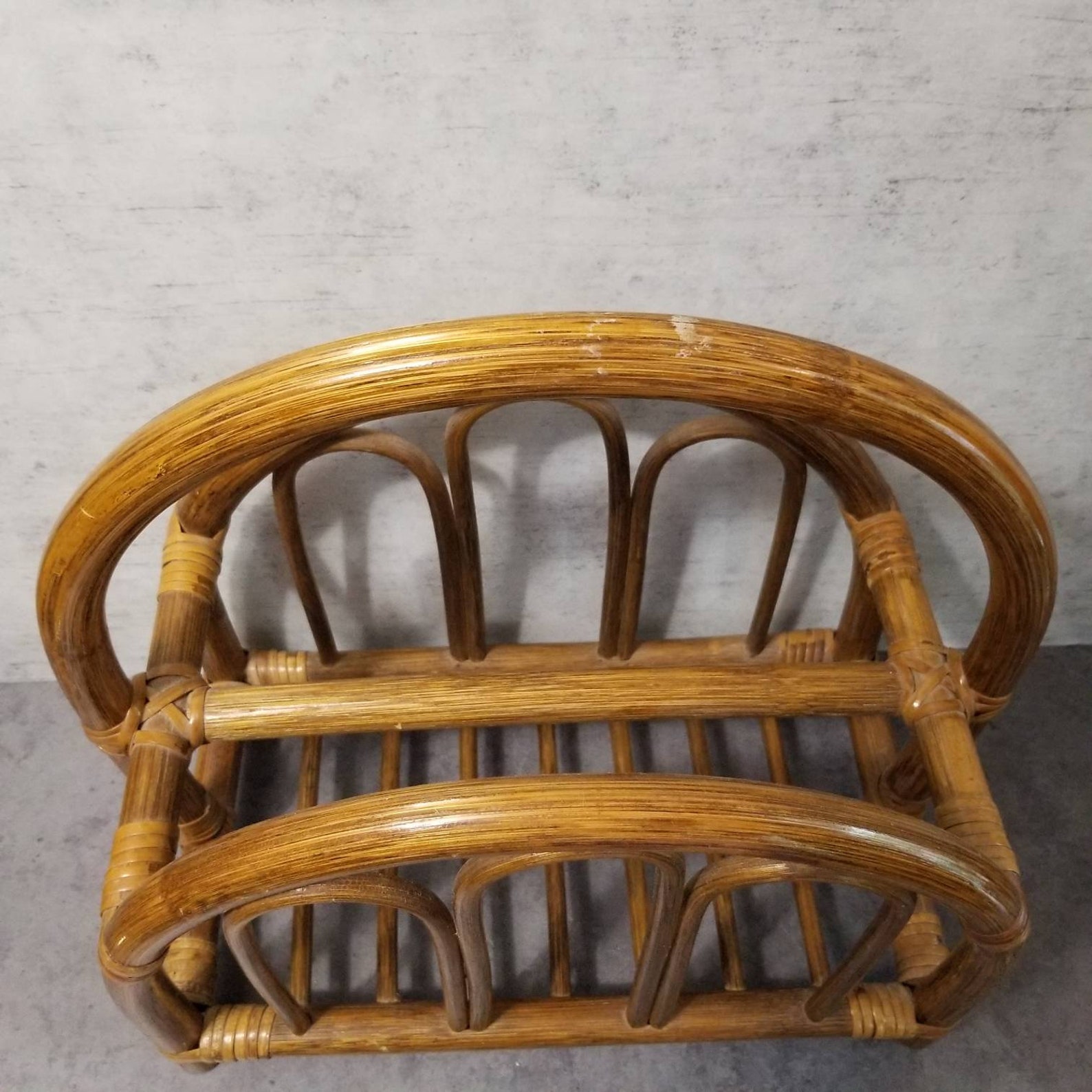 Vintage Bamboo Magazine Rack | Etsy