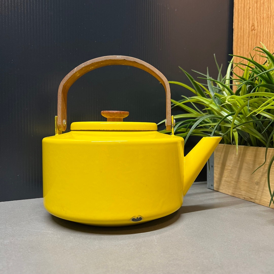 Copco Michael Lax Design Yellow Enameled Tea Kettle - Etsy