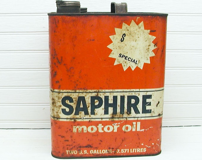 Vintage Gulf Saphire Oil Can - Vintage Oil Can - Antique Oil Can - Oil ...