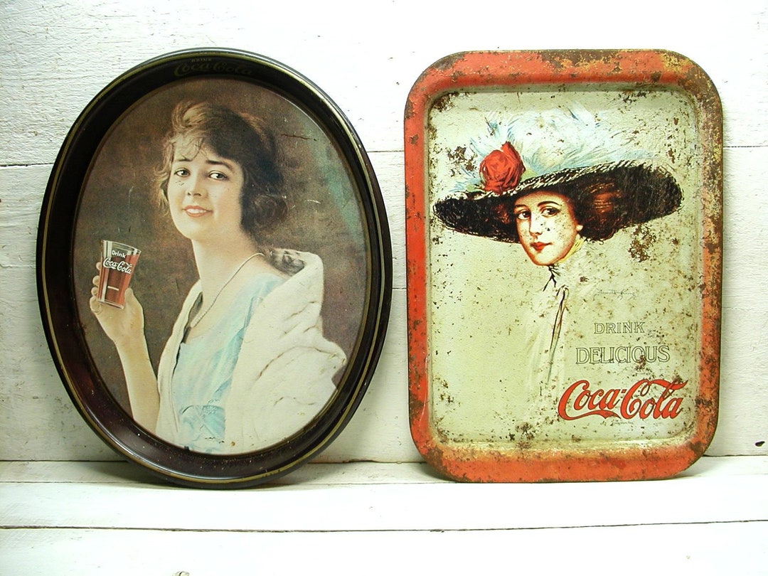 Coca Cola Trays 2 Coke Trays Vintage Collectible Advertising Shabby ...