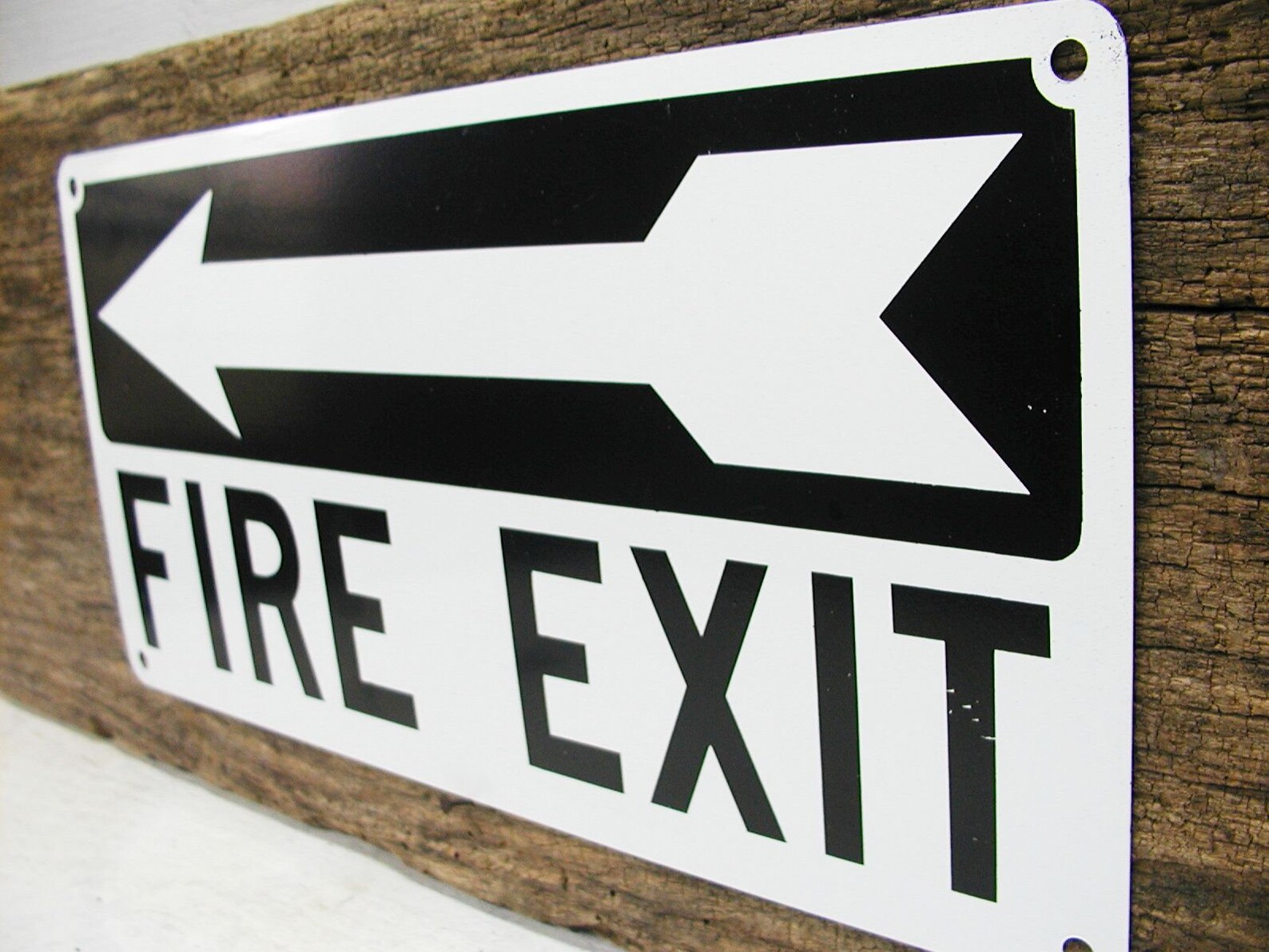 Vintage Metal Fire Exit Sign: Industrial Salvaged Decor (14x7) - Etsy