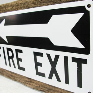 Vintage Metal Fire Exit Sign: Industrial Salvaged Decor (14x7) - Etsy