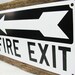 Vintage Metal Fire Exit Sign: Industrial Salvaged Decor (14x7) - Etsy