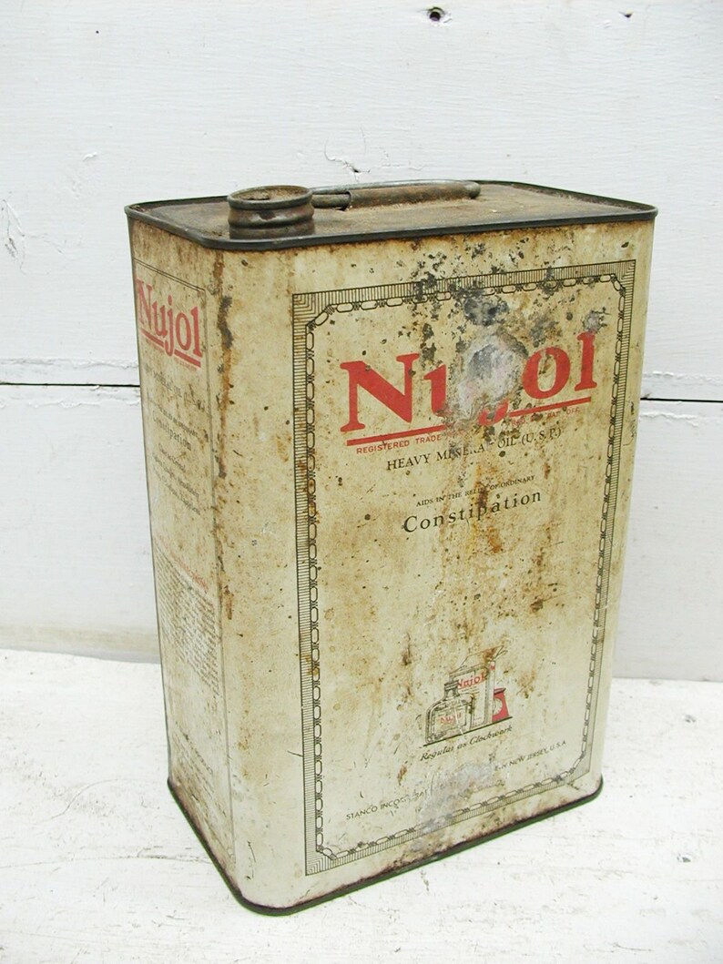 Vintage Advertising Tin Nujol Gallon Can Mineral Oil - Etsy