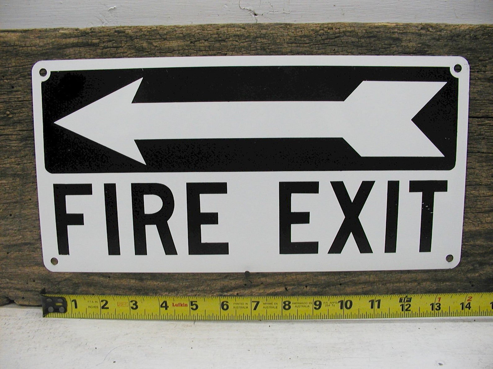 Vintage Metal Fire Exit Sign: Industrial Salvaged Decor (14x7) - Etsy