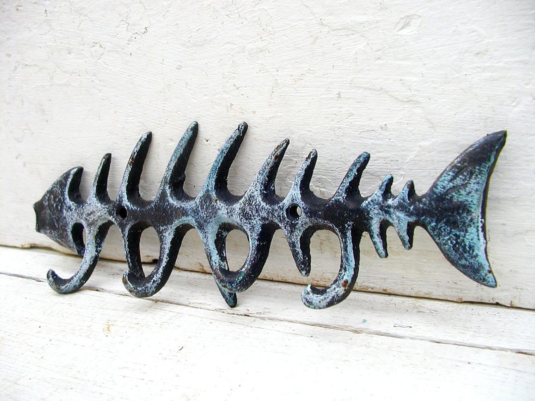 Cast Iron Bone Fish Skeleton Key Hook Nautical Theme Decor - Wall Hook ...