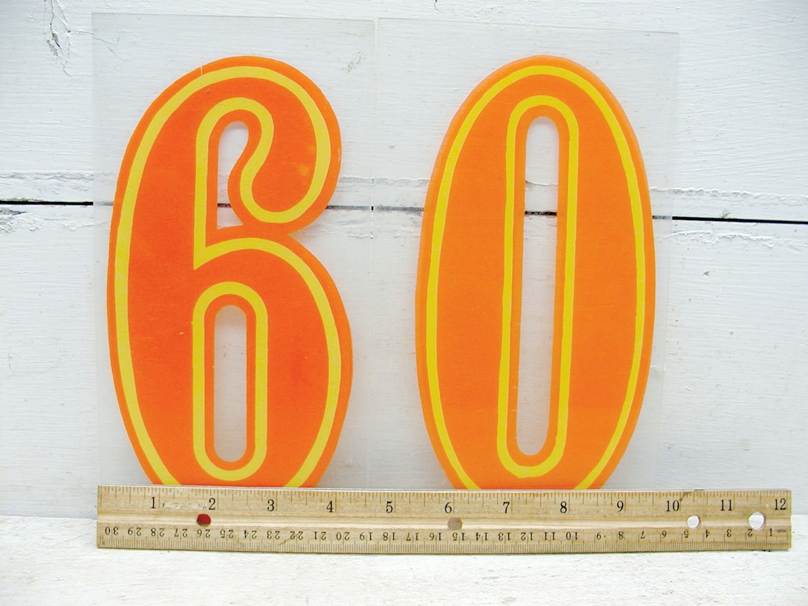 60th Birthday Decoration Vintage Number Sixty Sign 7 3/4 - Etsy