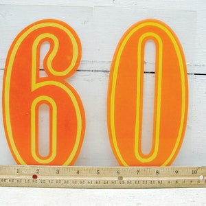 60th Birthday Decoration Vintage Number Sixty Sign 7 3/4 Large Lexan ...