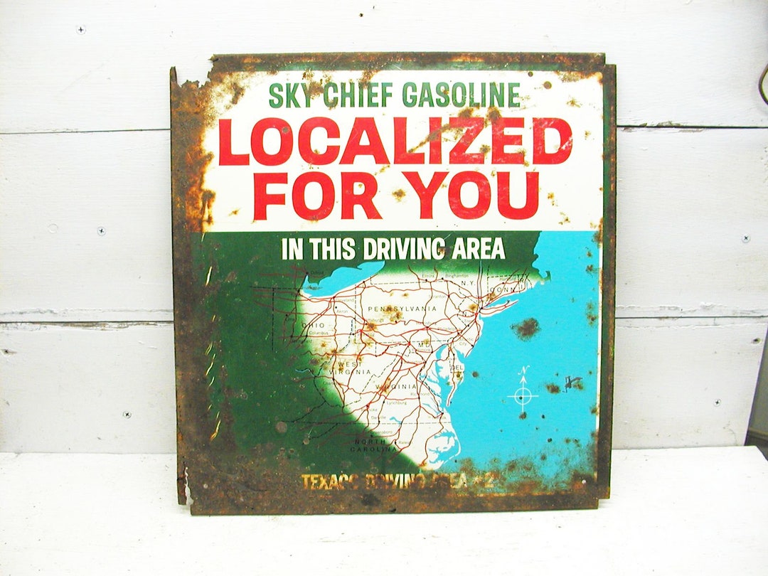 Sky Chief Sign - Texaco Sign - Localized Promo - Oil Sign - Gas Sign ...