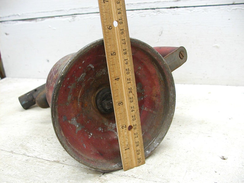 Vintage Brass and Steel Torch - Old Paint Chippy Red Bernz Co ...