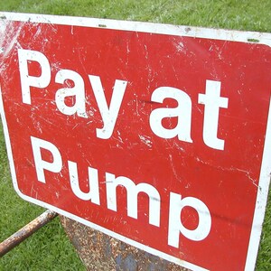 Gas Station Sign - Gas Pump Sign - Service Station Sign - Pay at Pump ...