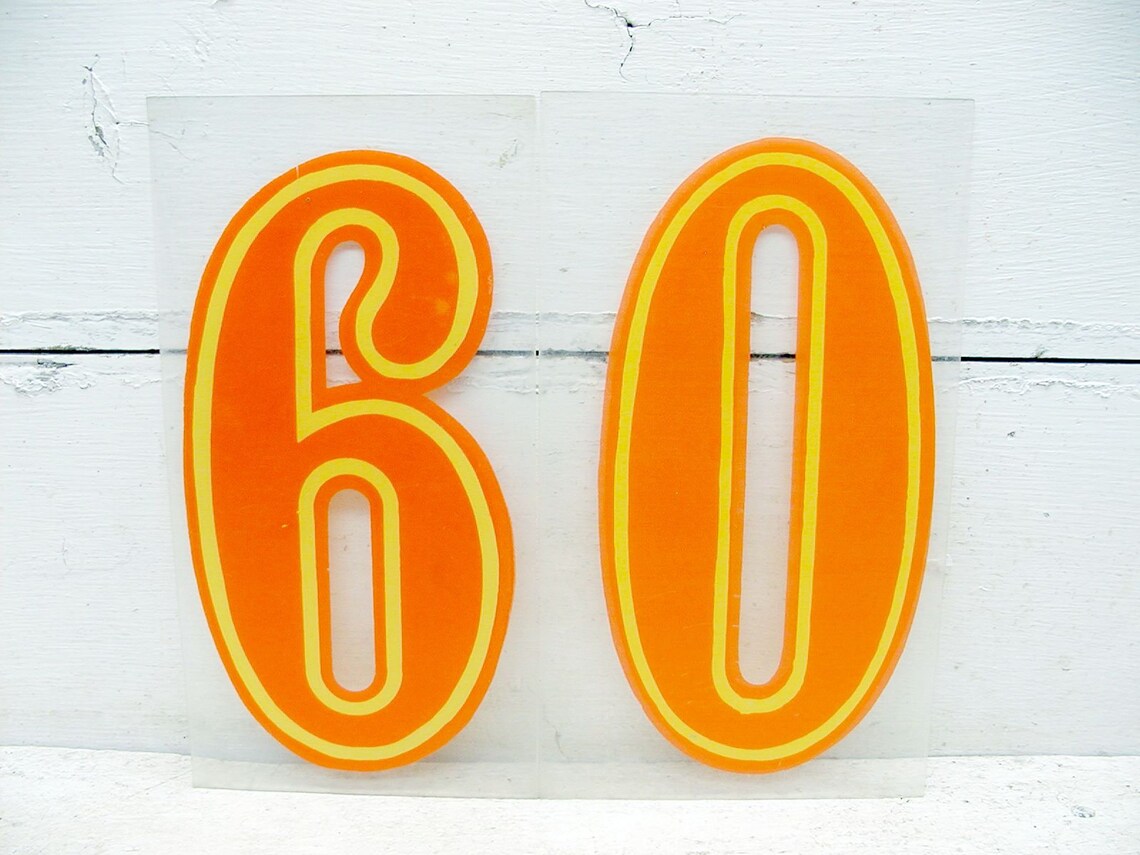 60th Birthday Decoration Vintage Number Sixty Sign 7 3/4 - Etsy