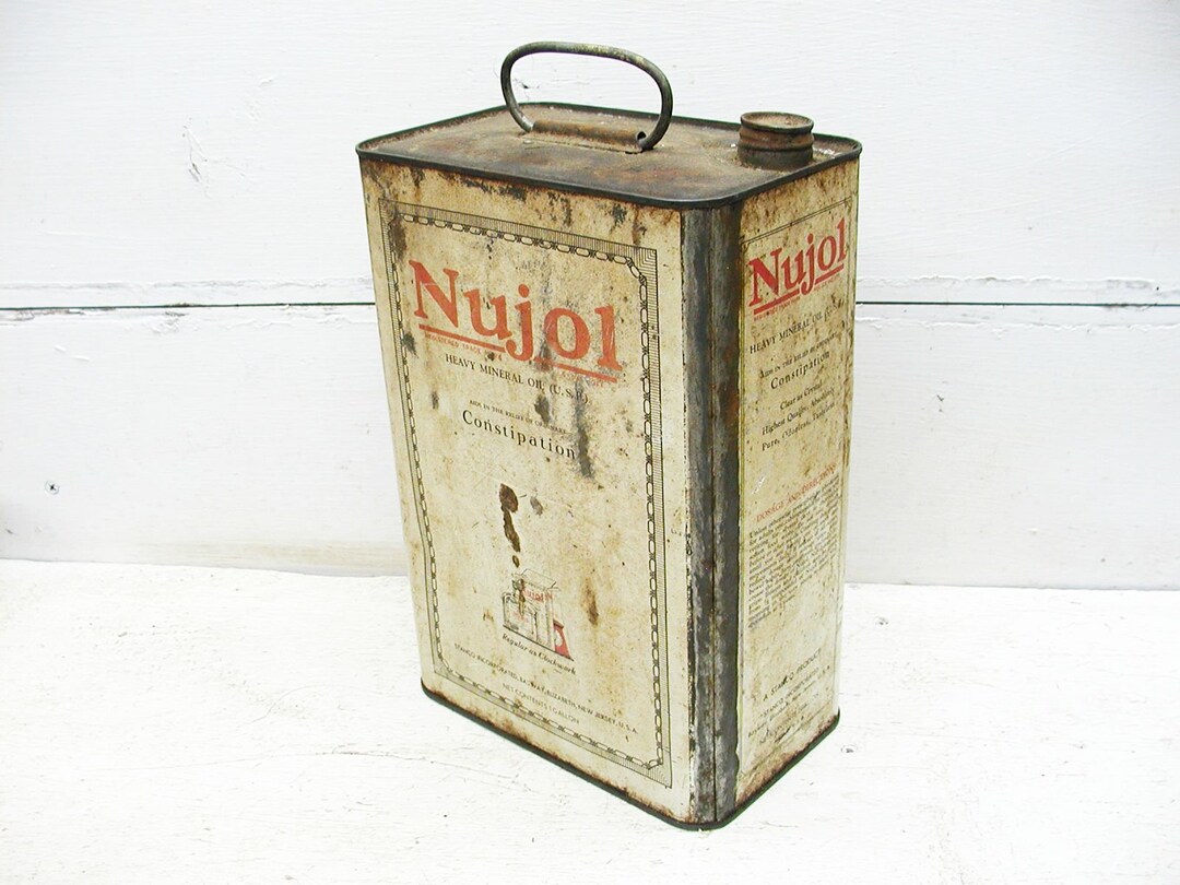 Vintage Advertising Tin - Nujol Gallon Can - Mineral Oil - Home Remedy ...