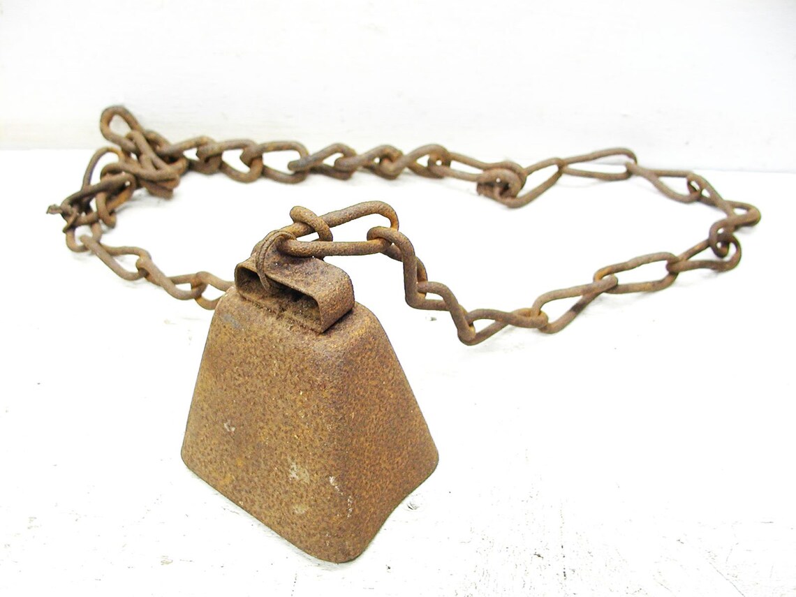 Vintage Iron Cow Bell Cowbell Bull Bell Goat Farm Chain - Etsy