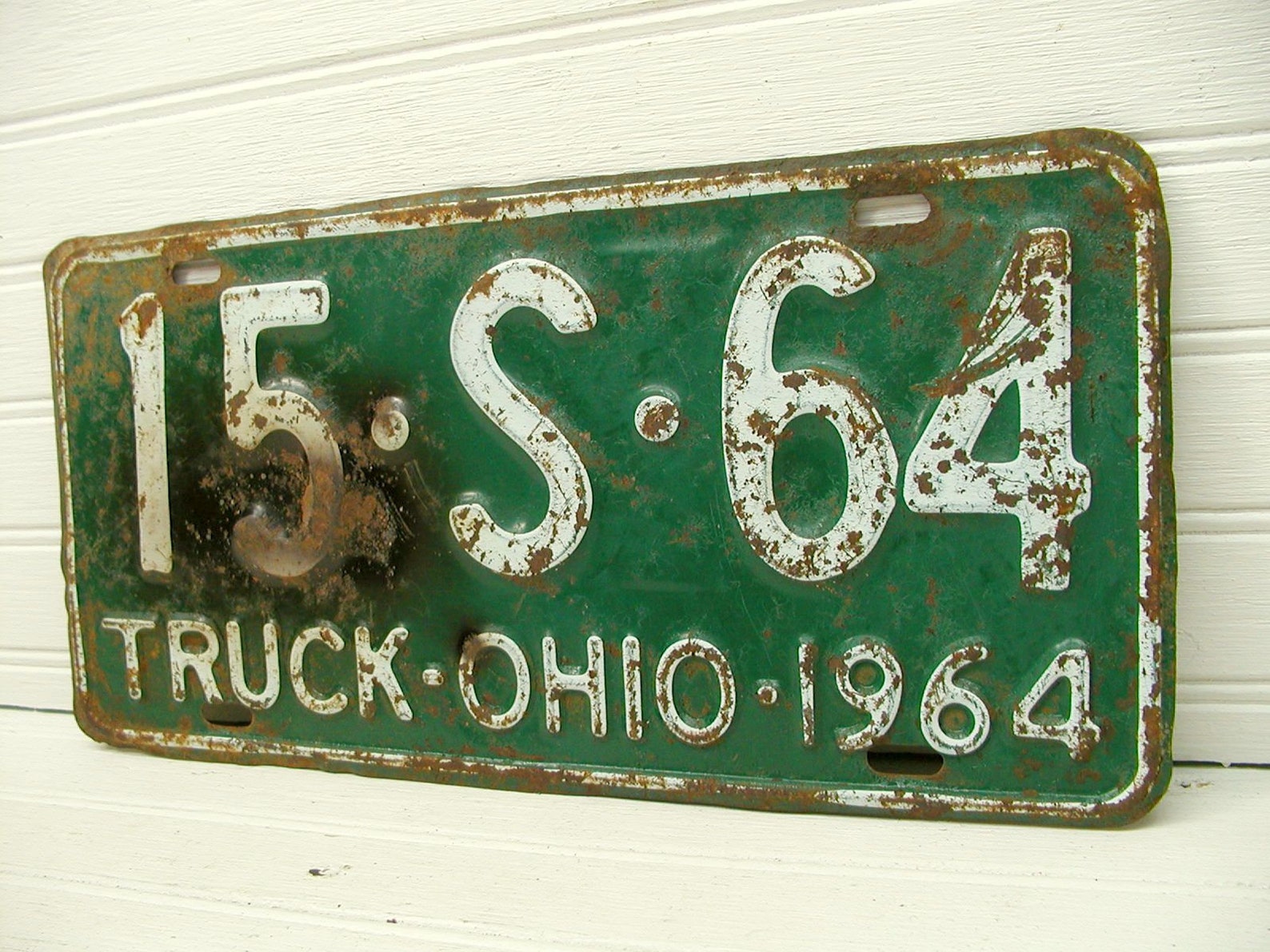 1964 Ohio Truck License Plate: Green Vintage Bar Decor - Etsy