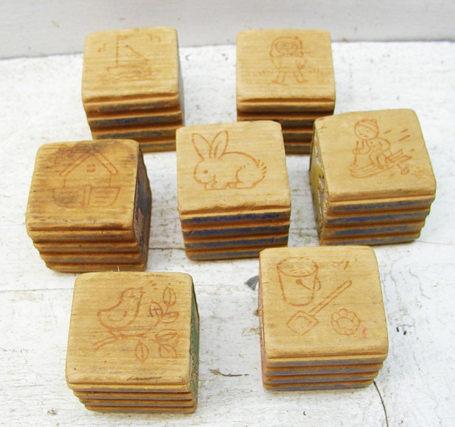 Vintage Wooden Blocks / Letter Blocks / Animal Blocks / Toy | Etsy