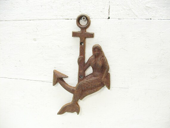 Rusty Mermaid Anchor Nautical Theme Decor Rustic Wall Art | Etsy