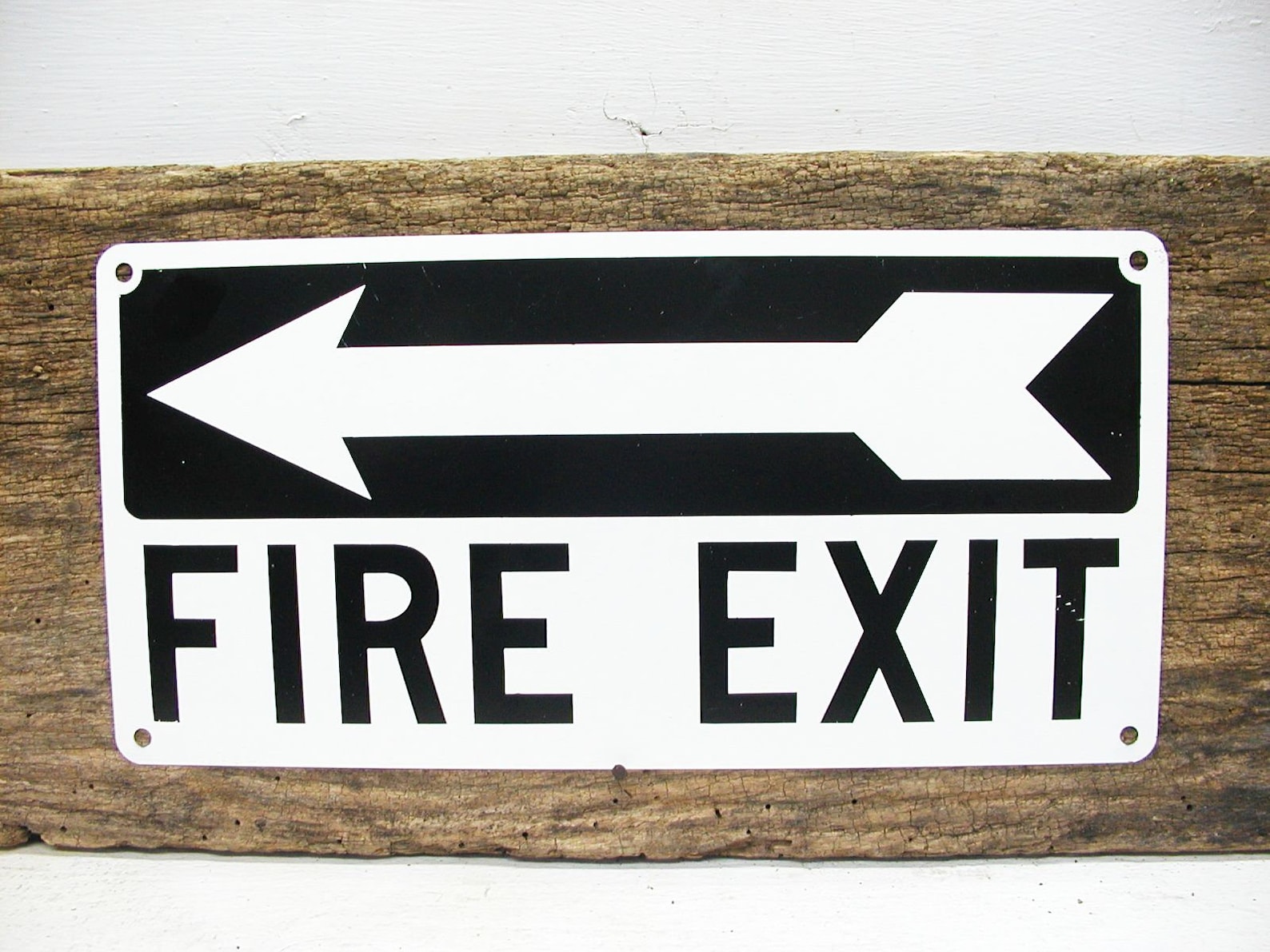 Vintage Metal Fire Exit Sign: Industrial Salvaged Decor (14x7) - Etsy