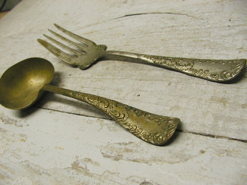 Vintage Extra Coin Silver Plate Serving Set Patina | Etsy