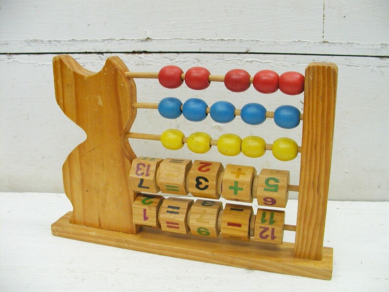 Vintage Wooden Childs Toy Alphabet Letters Abacus Sliding - Etsy
