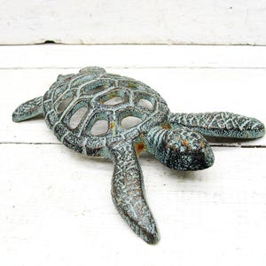 Cast Iron Sea Turtle Figure: Beach House Garden Decor (6" X 4") - Etsy