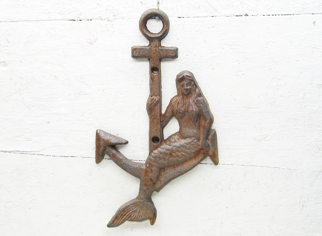 Rusty Mermaid Anchor Nautical Theme Decor Rustic Wall Art for Your ...