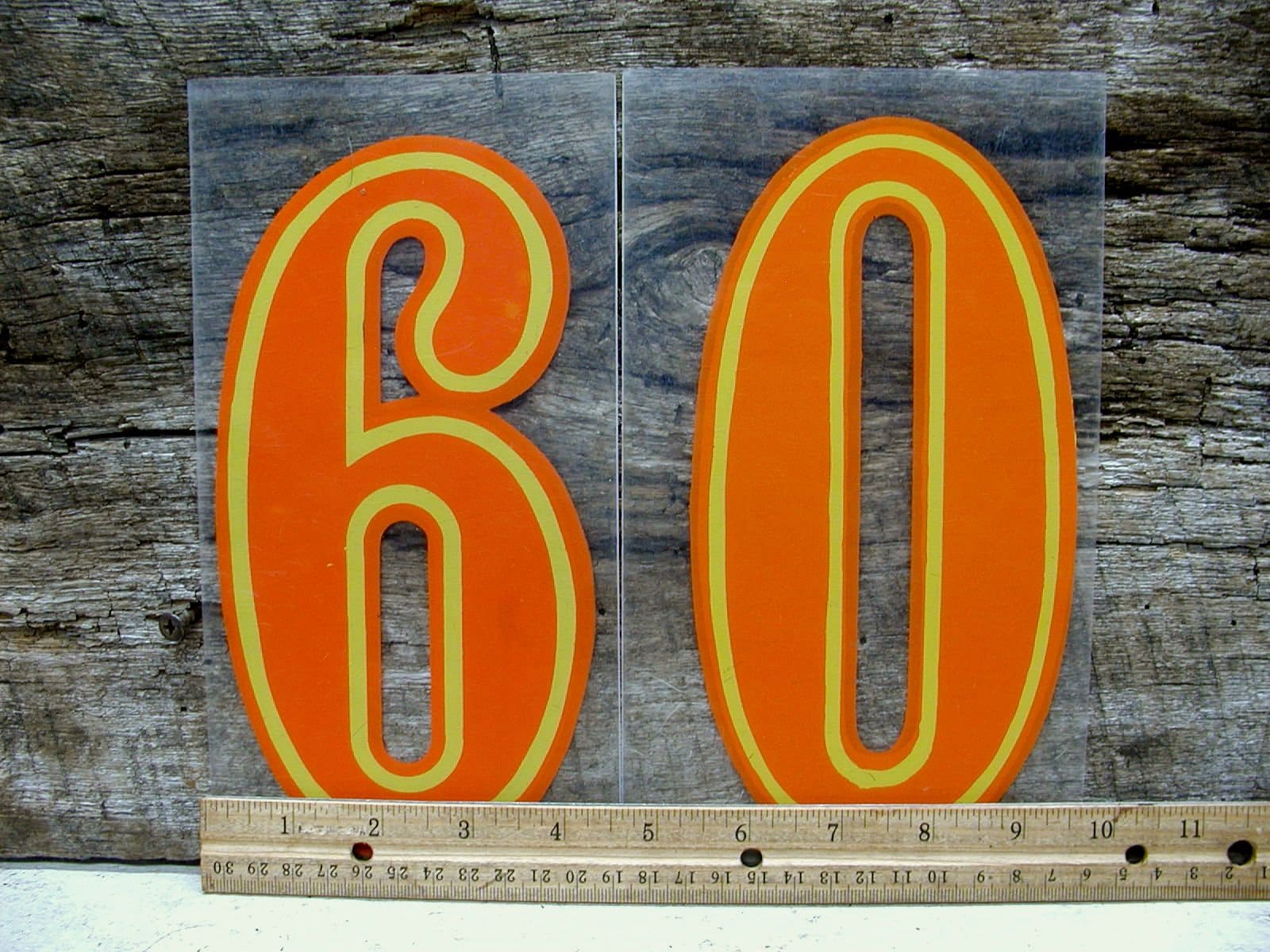 60th Birthday Decoration Vintage Number Sixty Sign 7 3/4 | Etsy