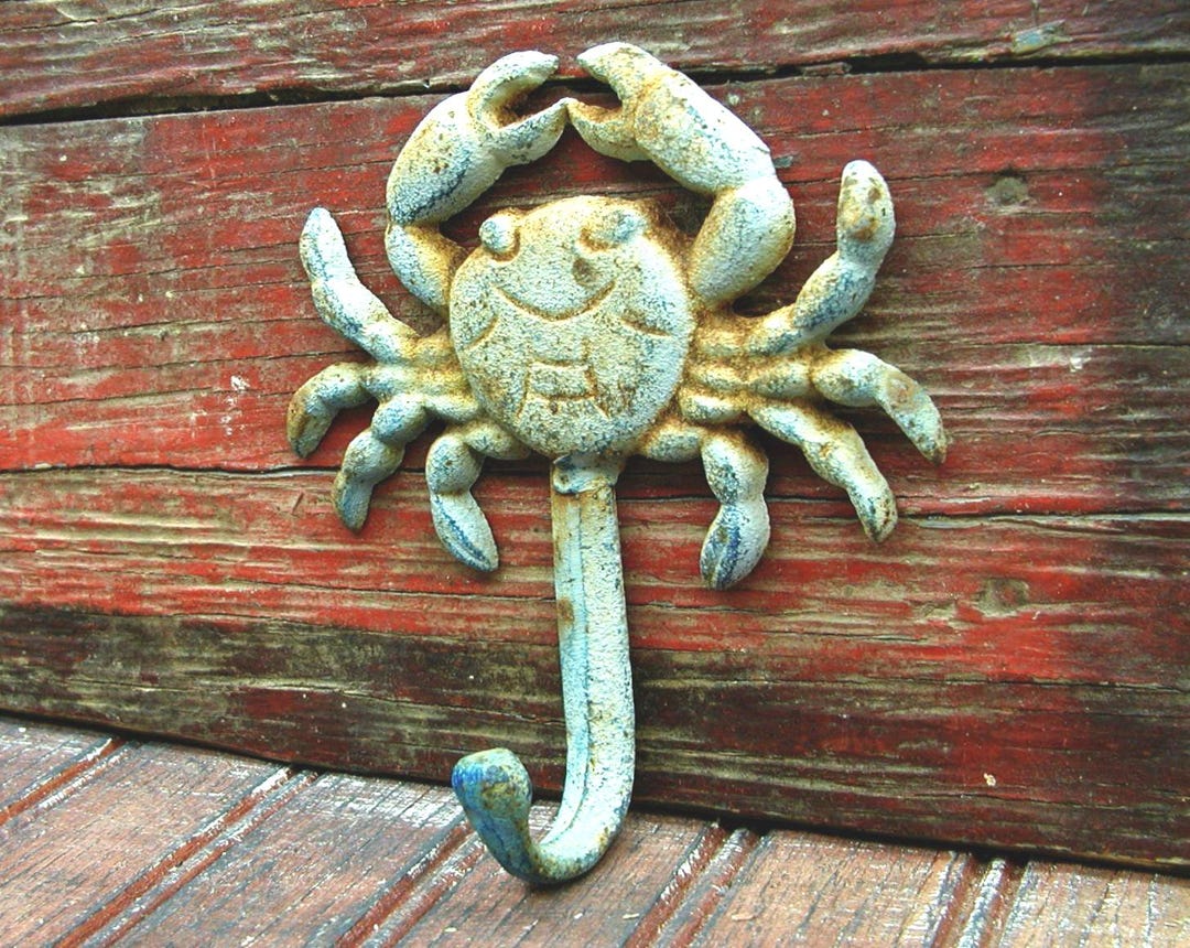 Cast Iron Crab Key Hook: Rustic Beach House Decor - Etsy