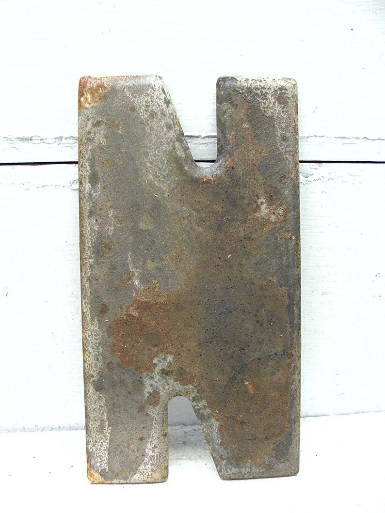 Vintage Metal Letter N 7.5 Thick Tin Sign Marquee | Etsy