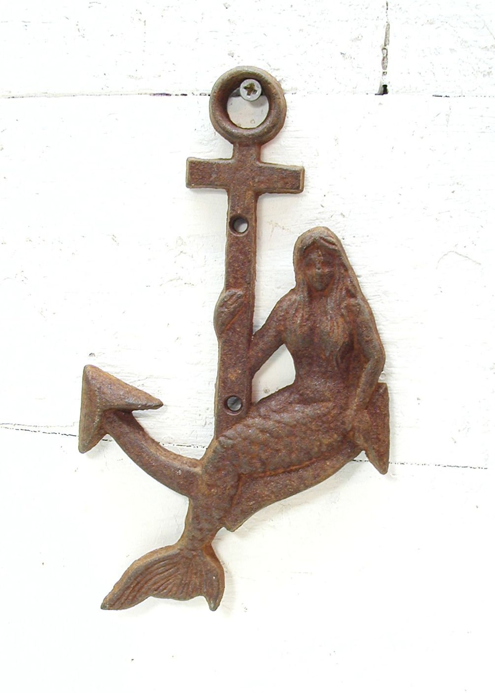 Rusty Mermaid Anchor Nautical Theme Decor Rustic Wall Art | Etsy