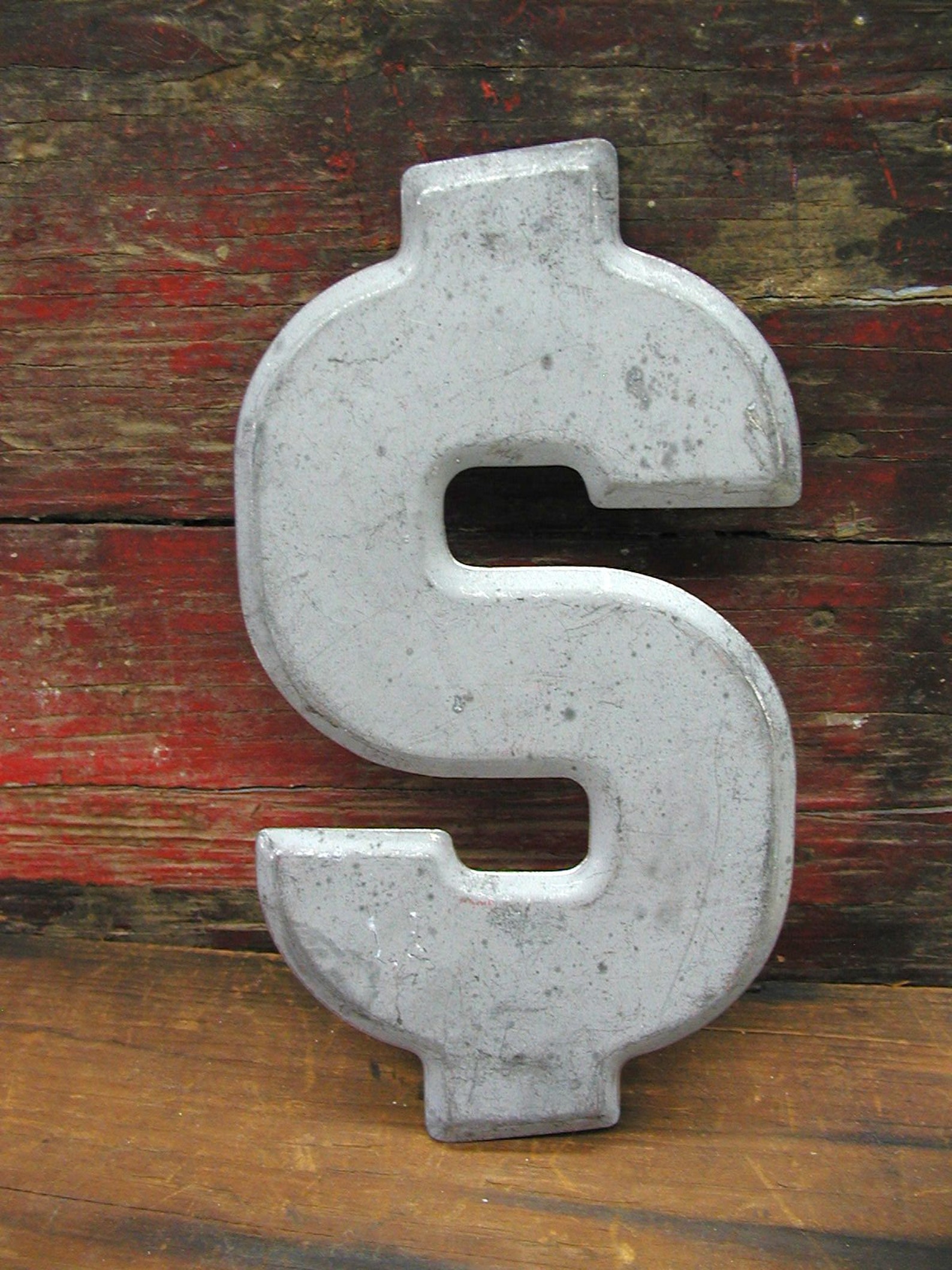 Vintage Metal Dollar Sign 7 1/2 Large Thick Tin Sign - Etsy