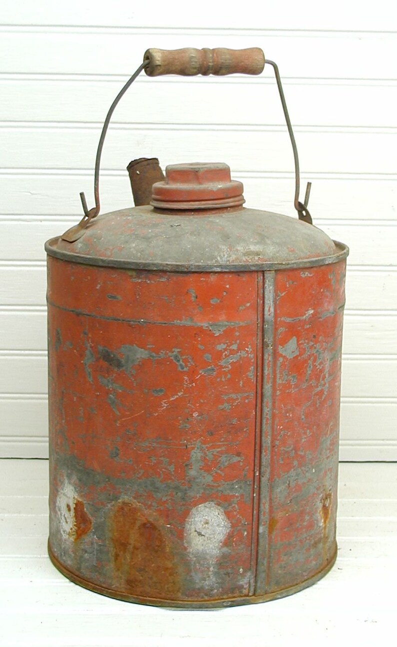 Vintage Gas Can Great Red Paint Restaurant Decor Gas Station | Etsy