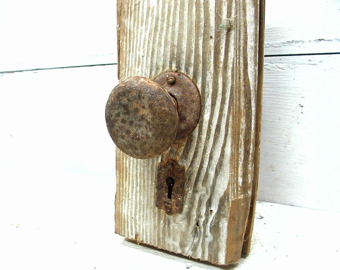 Vintage Rusty Primitive Hardware Door Knob Set Handles Upcycle ...