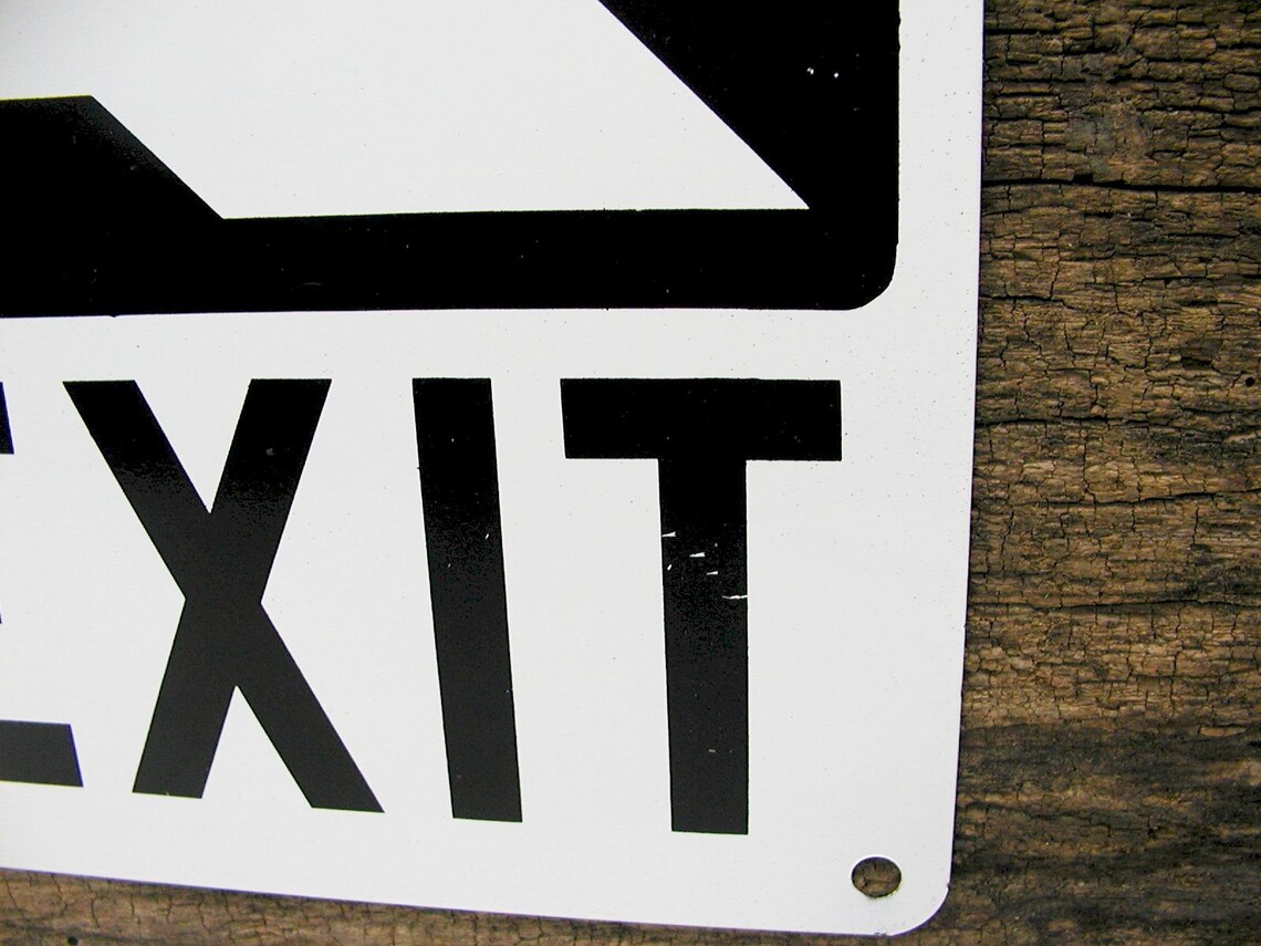 Vintage Metal Fire Exit Sign: Industrial Salvaged Decor (14x7) - Etsy