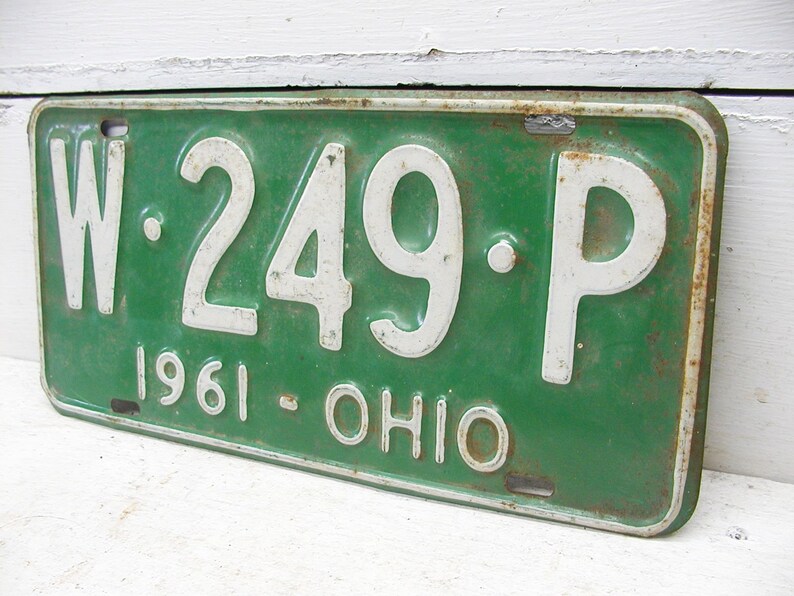 Ohio License Tag Ohio License Plate 1961 W 249 P - Etsy