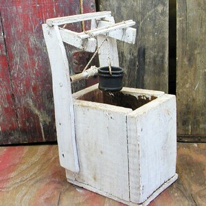 Folk Art Hand Made Toy Well - Wooden OOAK Childs Toy Well - Wooden Folk ...