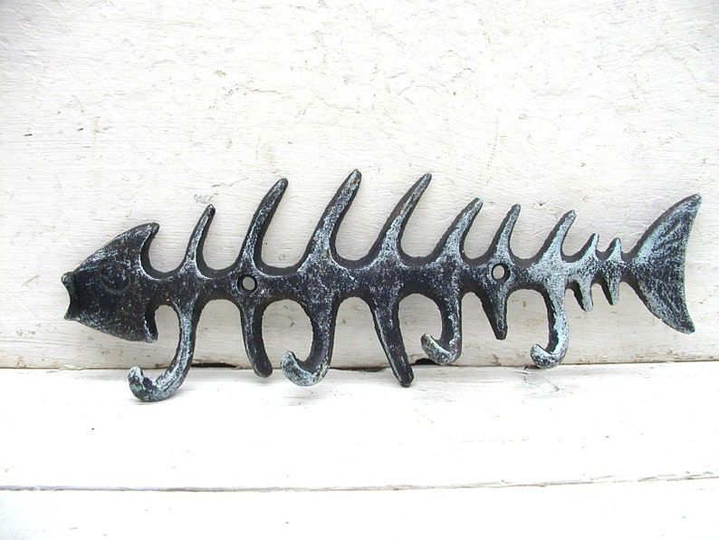Cast Iron Bone Fish Skeleton Key Hook Nautical Theme Decor - Etsy