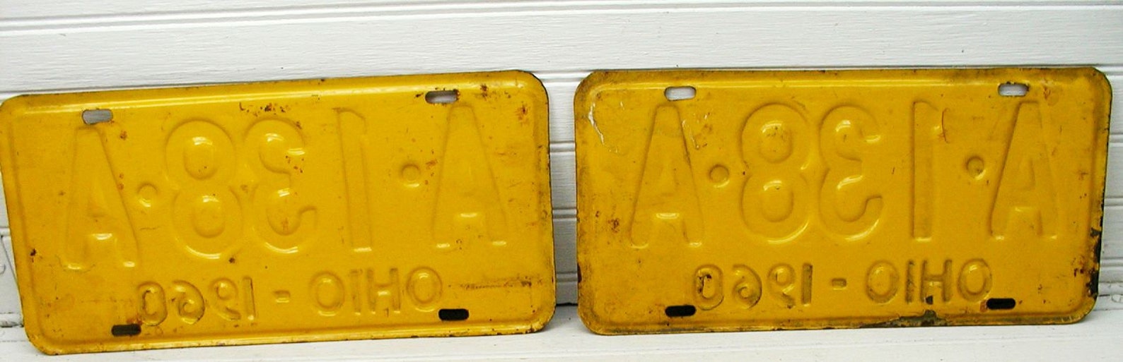 Ohio License Tag Matched Set Ohio License Plate 1960 A 138 | Etsy