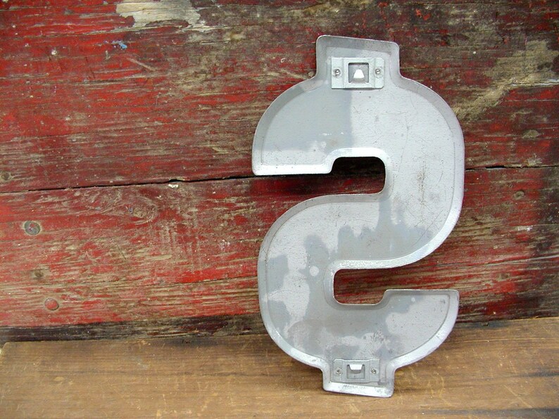 Vintage Metal Dollar Sign 7 1/2 Large Thick Tin Sign | Etsy