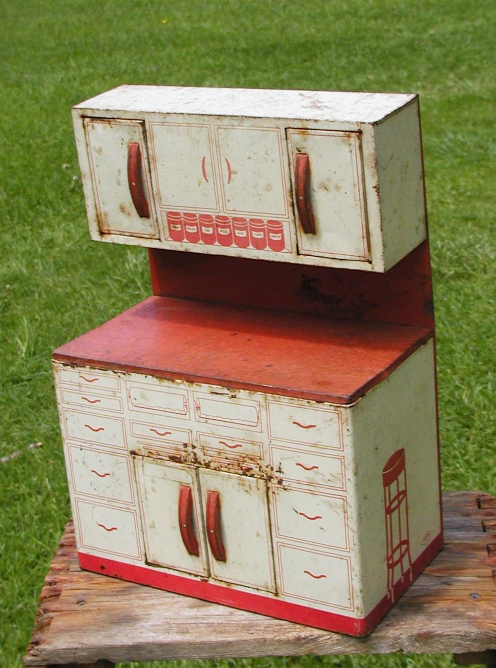 Vintage Tin Toy Cabinet Tin Toy Pantry Shabby Tin Hoosier - Etsy
