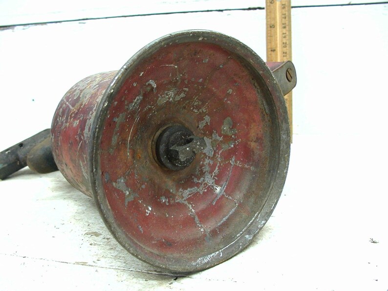 Vintage Brass and Steel Torch - Old Paint Chippy Red Bernz Co ...