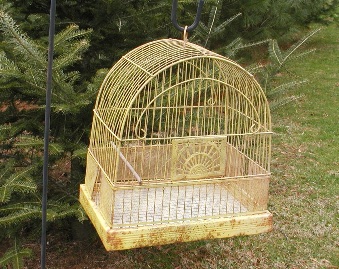Vintage Bird Cage Shabby Chippy Mustard Yellow Paint Crown | Etsy