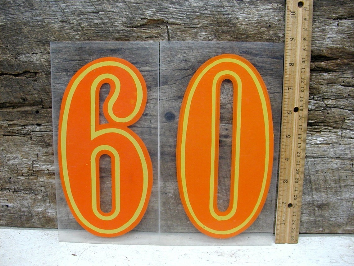 60th Birthday Decoration Vintage Number Sixty Sign 7 3/4 - Etsy