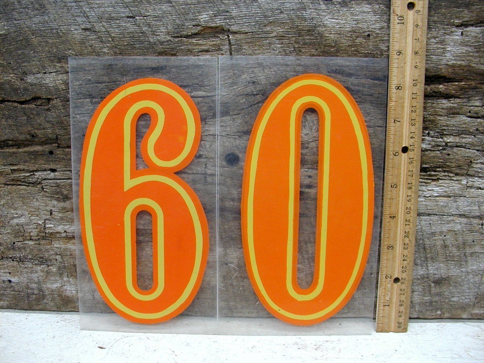 60th Birthday Decoration Vintage Number Sixty Sign 7 3/4 | Etsy