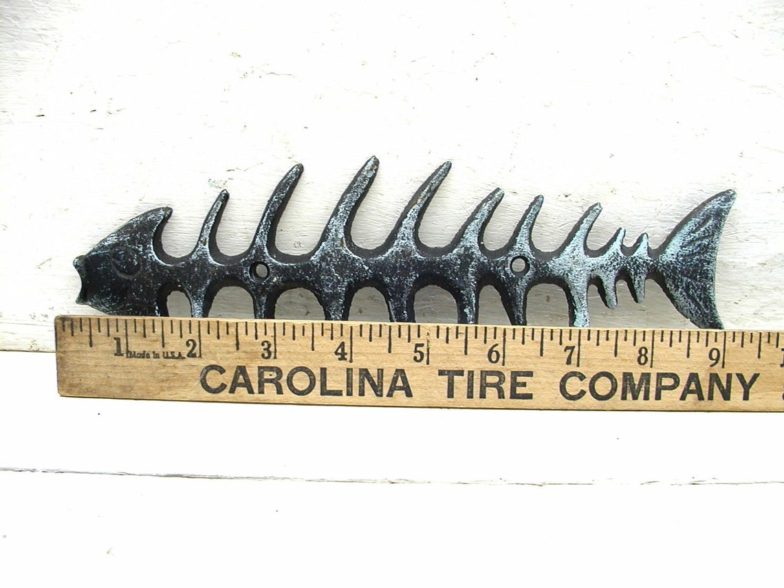 Cast Iron Bone Fish Skeleton Key Hook Nautical Theme Decor - Etsy