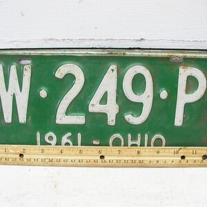 Ohio License Tag Ohio License Plate 1961 W - 249 - P Automobile Man ...