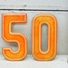 Vintage Metal Number 50 Number Fifty Sign 5 1/2 Large - Etsy